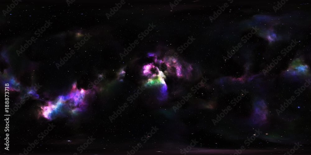 Deep space, stars and nebula. Spherical environment HDRI map, 360 ...