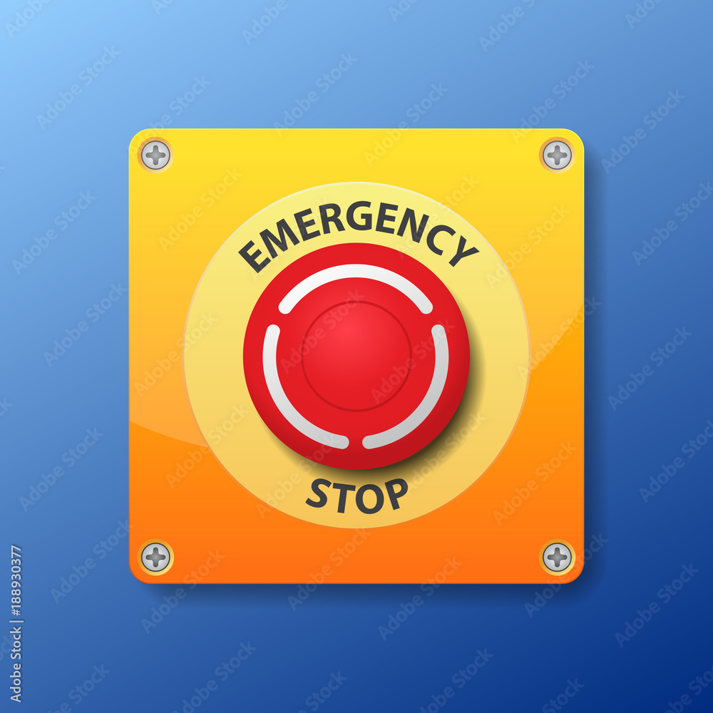 เวกเตอร์ Stock Emergency stop button vector illustration. | Adobe Stock
