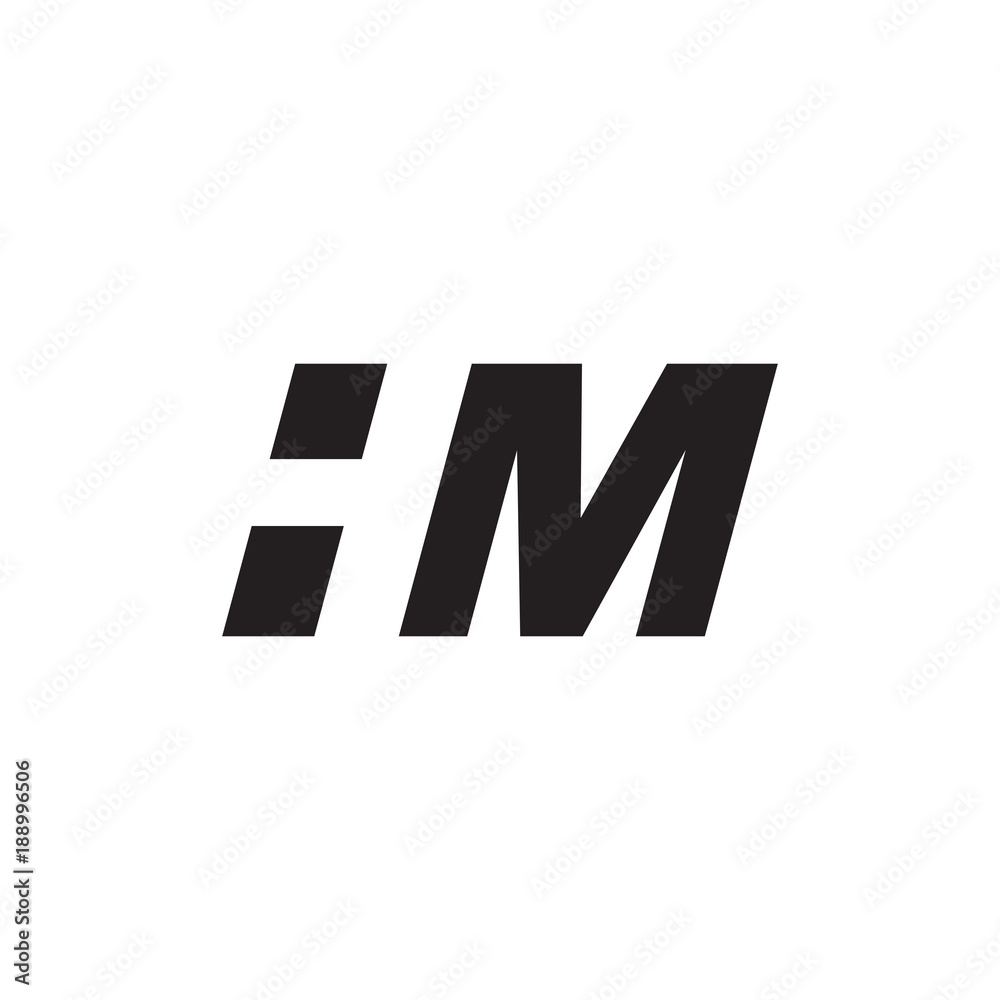Initial letter HM, negative space logo, simple black color Stock Vector ...
