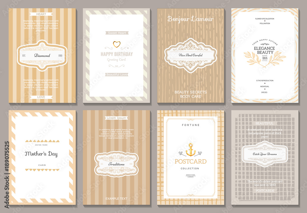 Vintage creative cards template with beautiful flourishes ornament ...