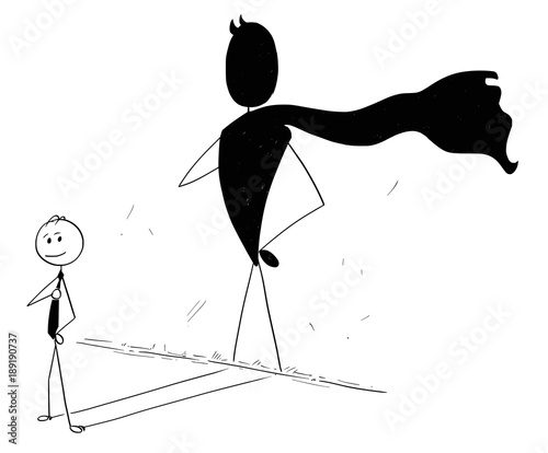 Cartoon stick man drawing conceptual illustration of businessman and ...