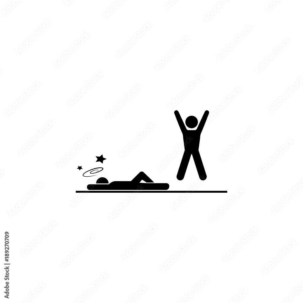 knockdown in action icon. Elements of fighting icon. Premium quality ...