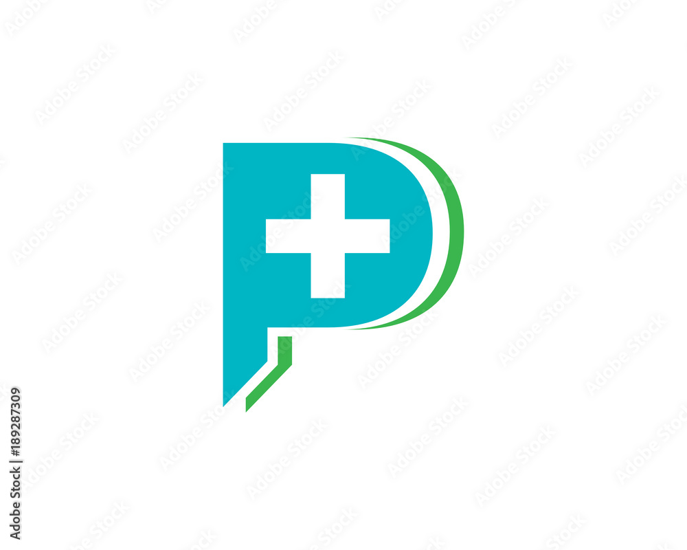 p letter medical logo Stock Vector | Adobe Stock