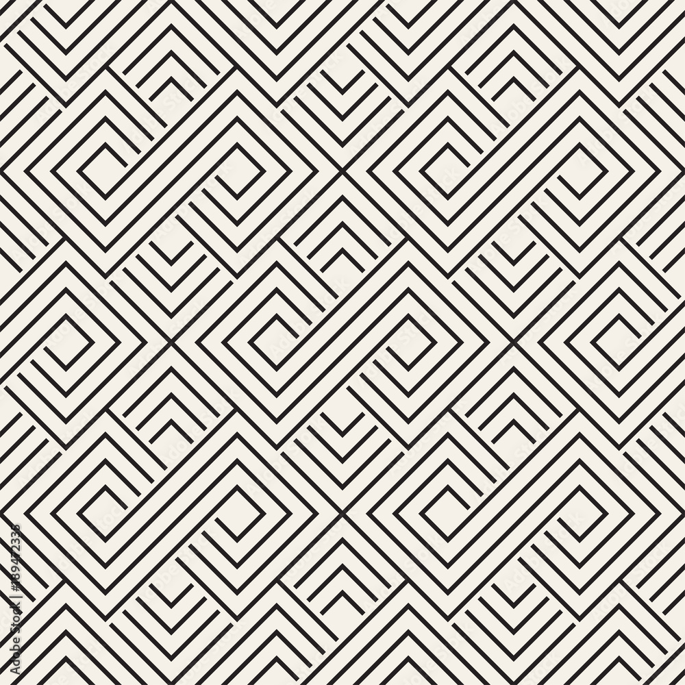 Vector Seamless Lattice Pattern Modern Stylish Texture With Monochrome Trellis Repeating