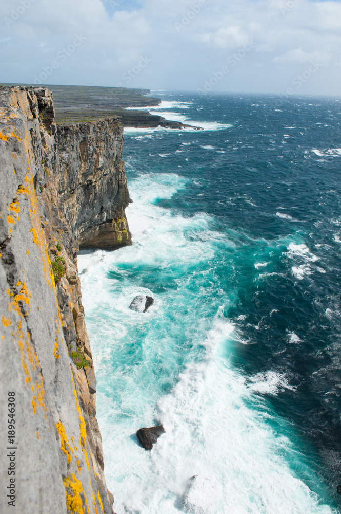 The Cliffs of Aran, stretching the entire western side of Inis Mor ...