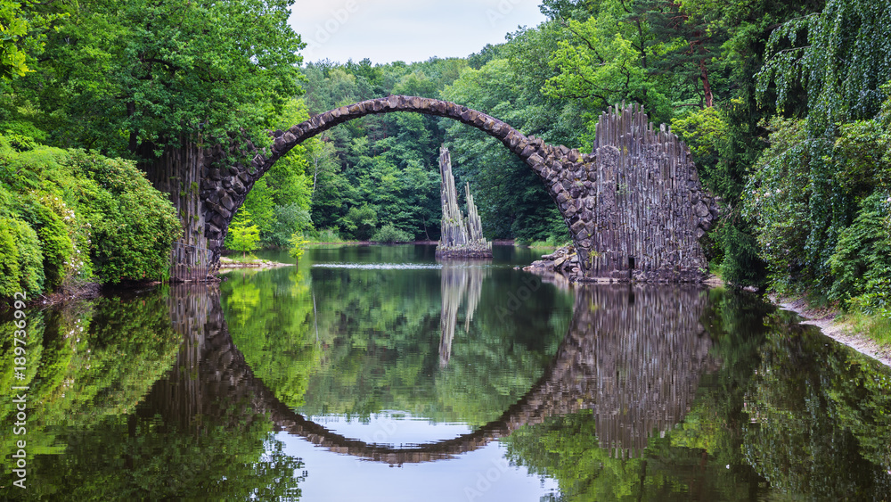 Rakotz bridge (Rakotzbrucke) also known as Devil's Bridge in Kromlau ...