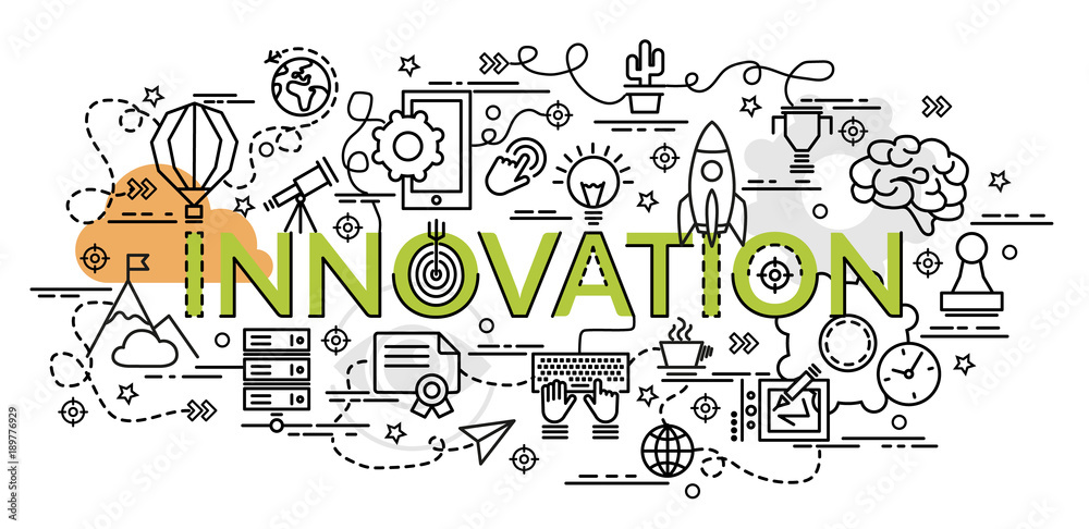 Flat colorful design concept for Innovation. Infographic idea of making ...