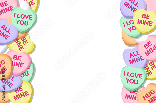 Valentines Day Candy Hearts Vector Background Border 2 - Buy this stock ...