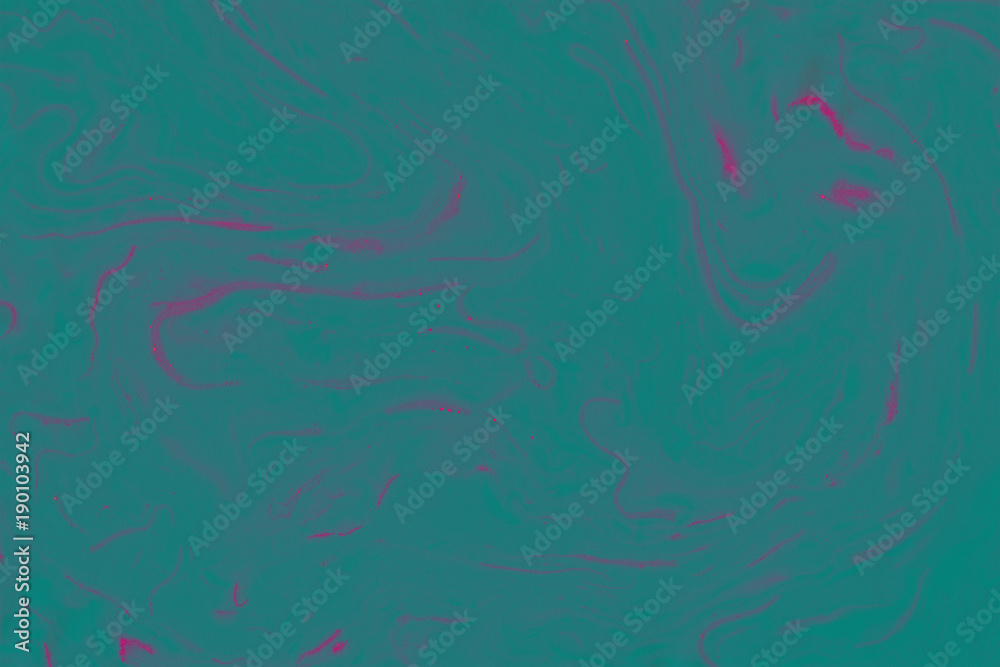 Stock-Illustration „Suminagashi marble texture hand painted with teal ...