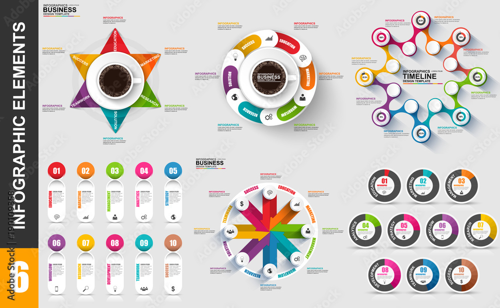 Infographic elements data visualization vector design template. Can be ...