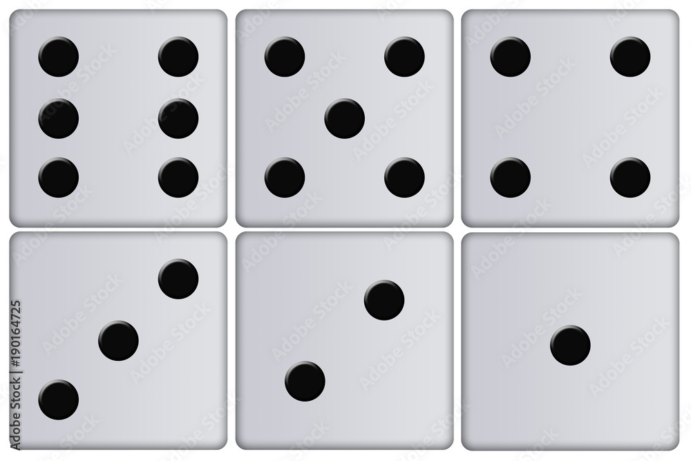 Ilustración de Stock Seis caras de un dado. | Adobe Stock