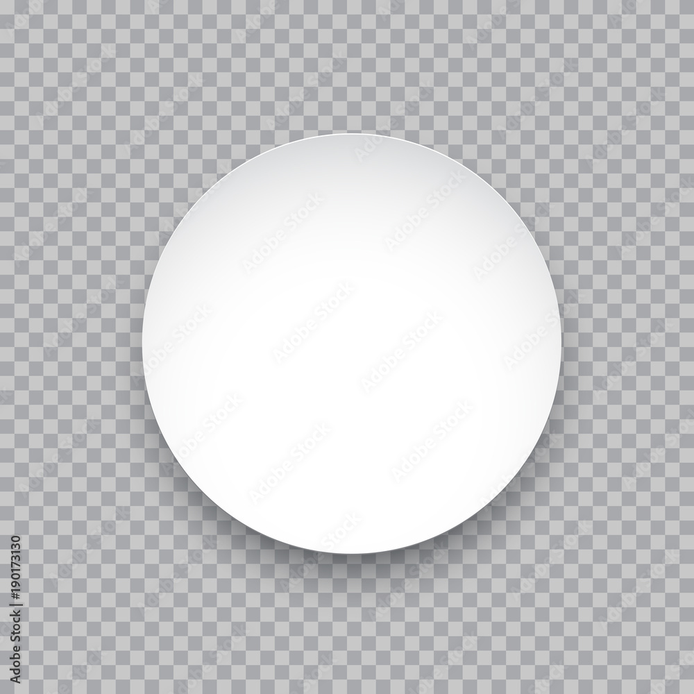 Vector white round sticker isolated on transparent background. Stock ...