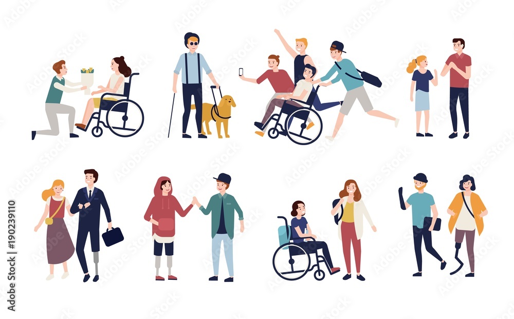 Collection of disabled people with their romantic partners and friends ...