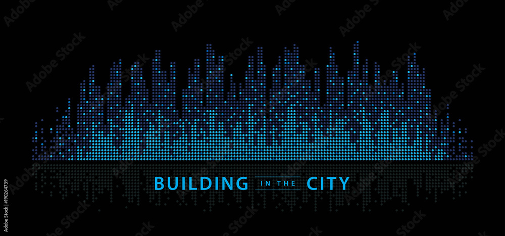 Abstract City vector, Equalizer background. transparent city landscape ...