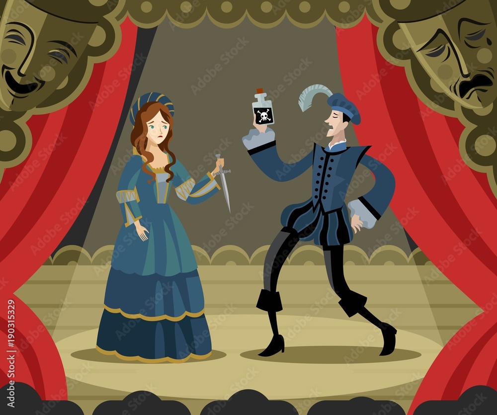 romeo and juliet suicide Stock Vector | Adobe Stock