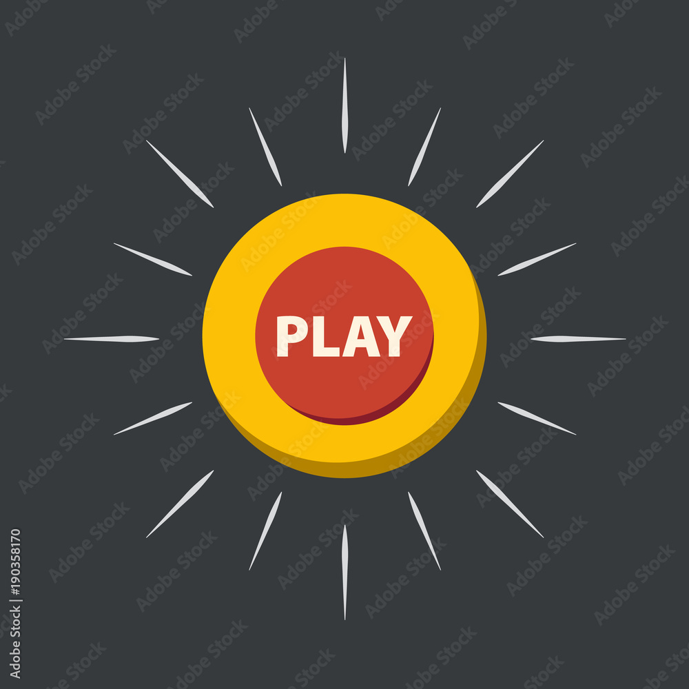 Vector play button in flat design. Circle button. 스톡 벡터 | Adobe Stock