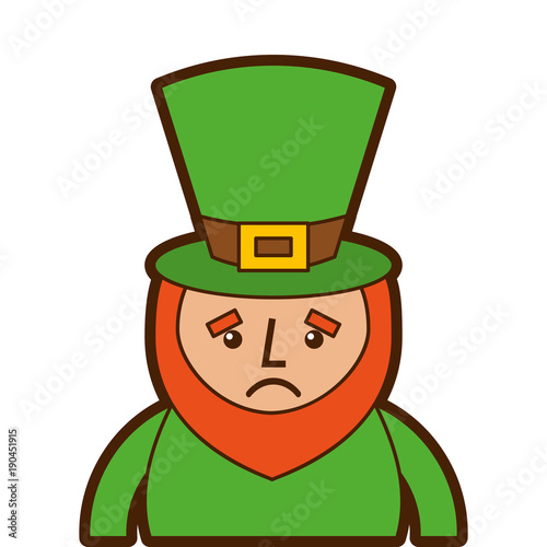 st. patricks day portrait of a sad leprechaun vector illustration Stock ...