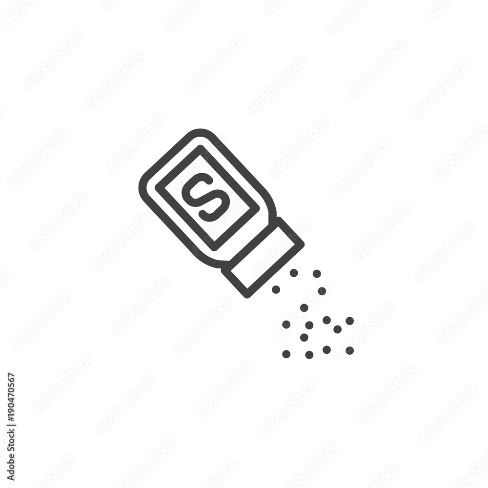Salt shaker line icon, outline vector sign, linear style pictogram ...