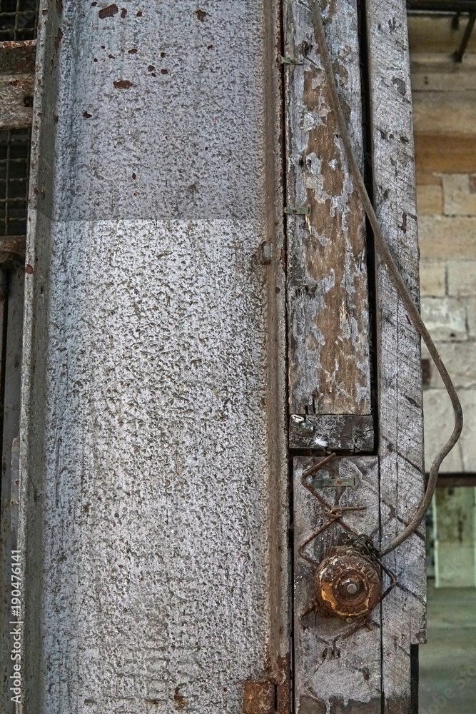 Grain image of old switch on old wood texture backgrounds. A rustic ...