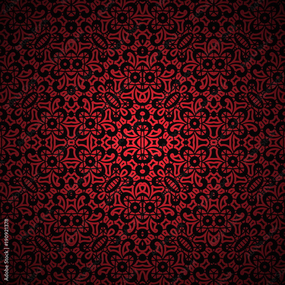 Vintage ornamental red background with black lace pattern Stock Vector ...