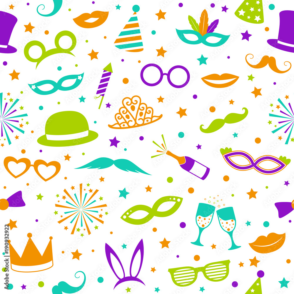 Image vectorielle Stock Funny party background - seamless texture ...