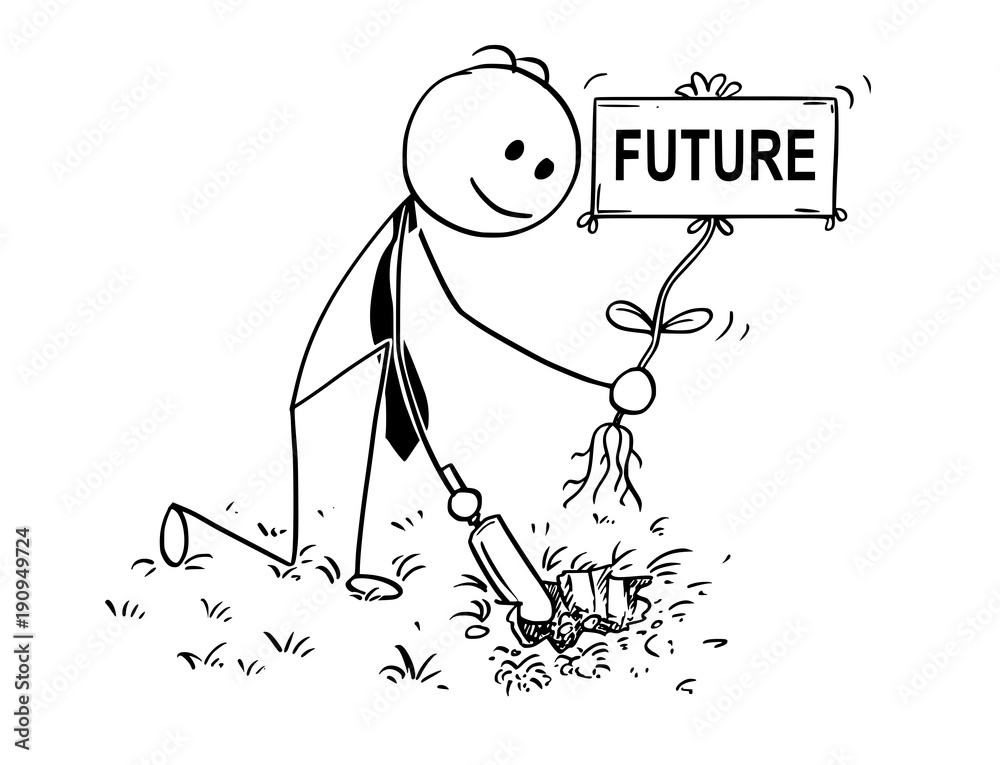 Cartoon stick man drawing conceptual illustration of businessman ...