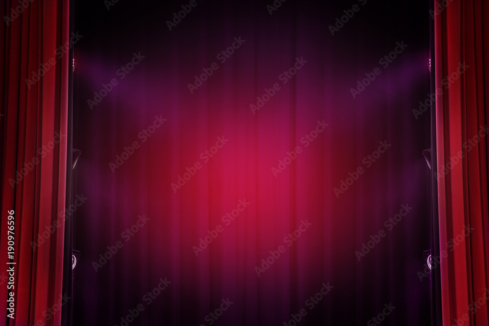 red curtain theater background with light for drama background Stock ...