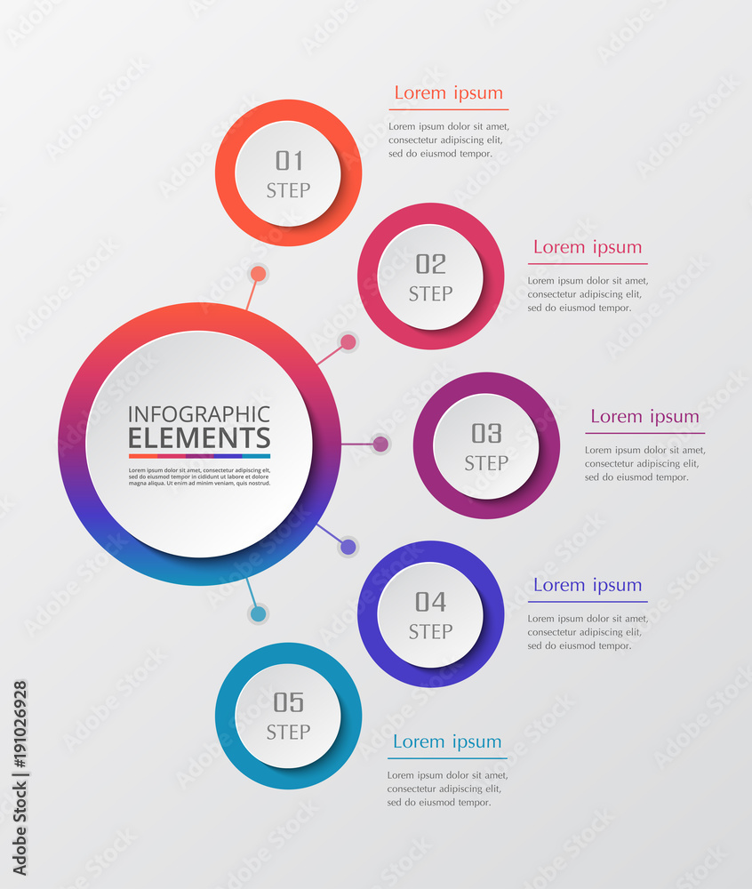 Step by step infographic. Stock Vector | Adobe Stock