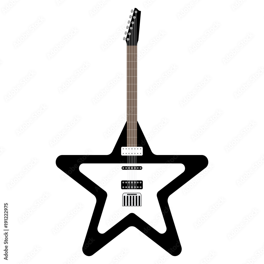 Star shaped electric guitar. Musical instrument Stock Vector | Adobe Stock