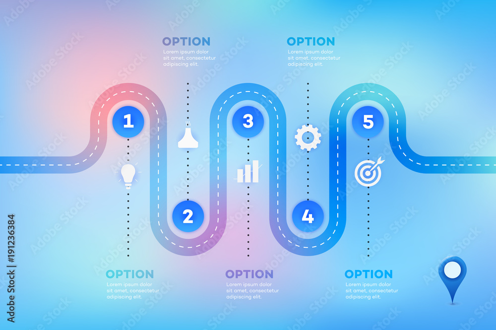 Layered Infographic Timeline. Vector Roadmap, Template For Modern ...