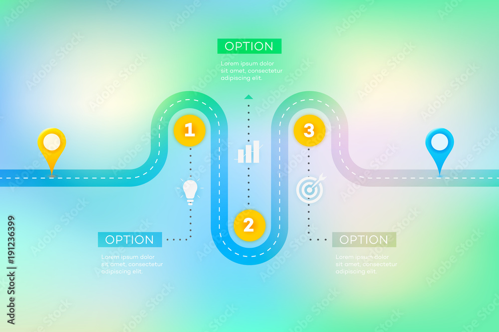 Layered Infographic Timeline. Vector Roadmap, Template For Modern ...