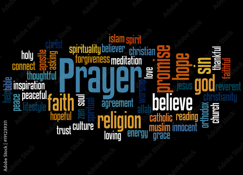 Prayer word cloud concept 2 Stock Illustration | Adobe Stock
