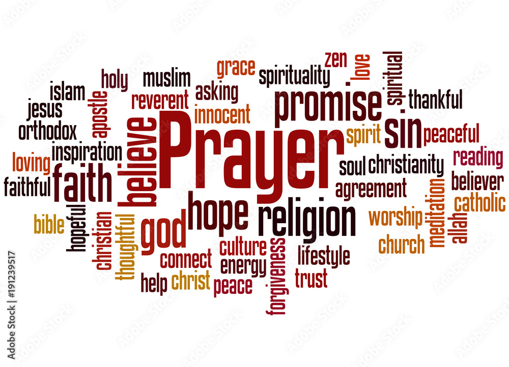 Prayer word cloud concept Stock Illustration | Adobe Stock
