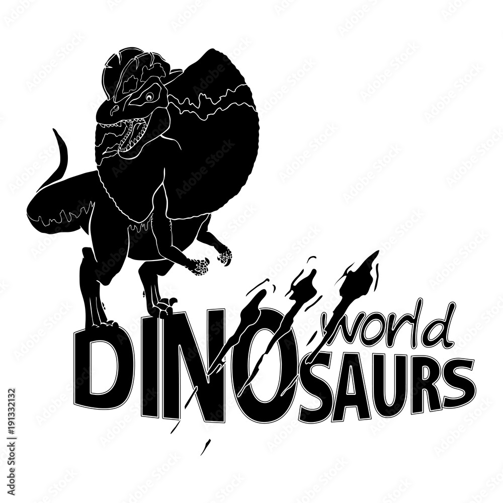 Logo World of Dinosaurs. Vector illustration. Stock Vector | Adobe Stock