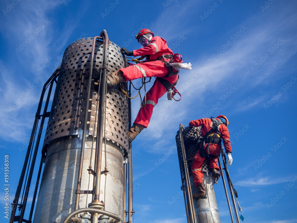 Rope access inspection for Flare maintenance Stock Photo | Adobe Stock