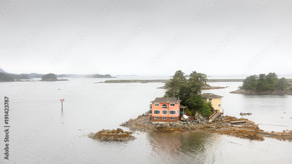 Houses at Harbor Drive, Sitka , Alaska. Stock Photo | Adobe Stock