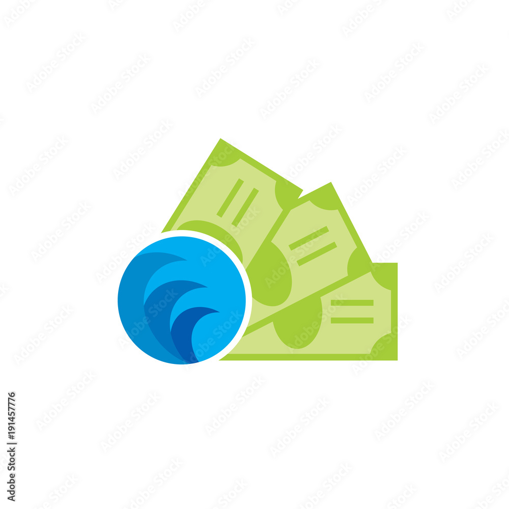 Wave Money Logo Icon Design Stock Vector | Adobe Stock