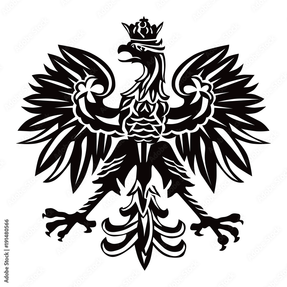 Polish national emblem as vector illustration on white background ...