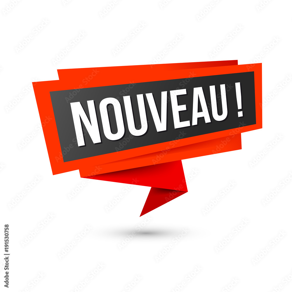 Image vectorielle Stock NOUVEAU vignette étiquette rouge et noire ...