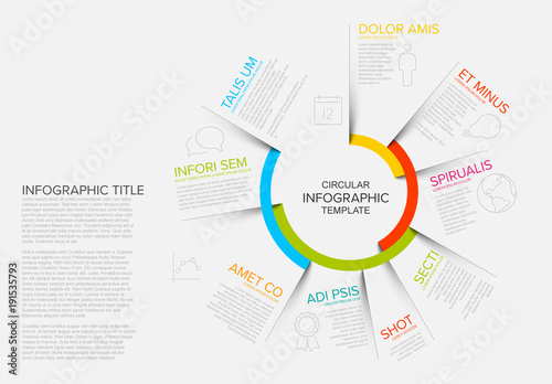 Circular Infographic with Information Segments Stock Template | Adobe Stock