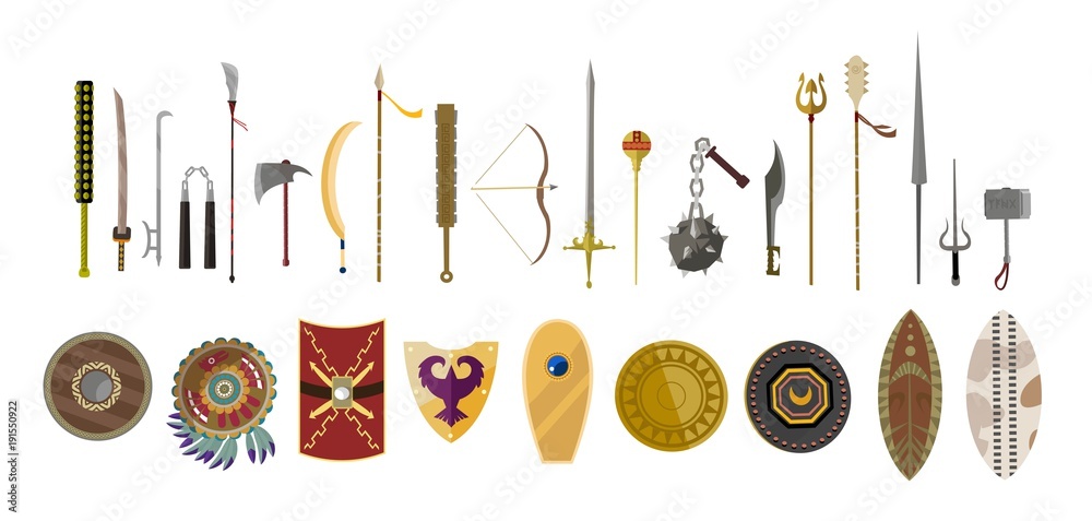 history weapons collection Stock Vector | Adobe Stock