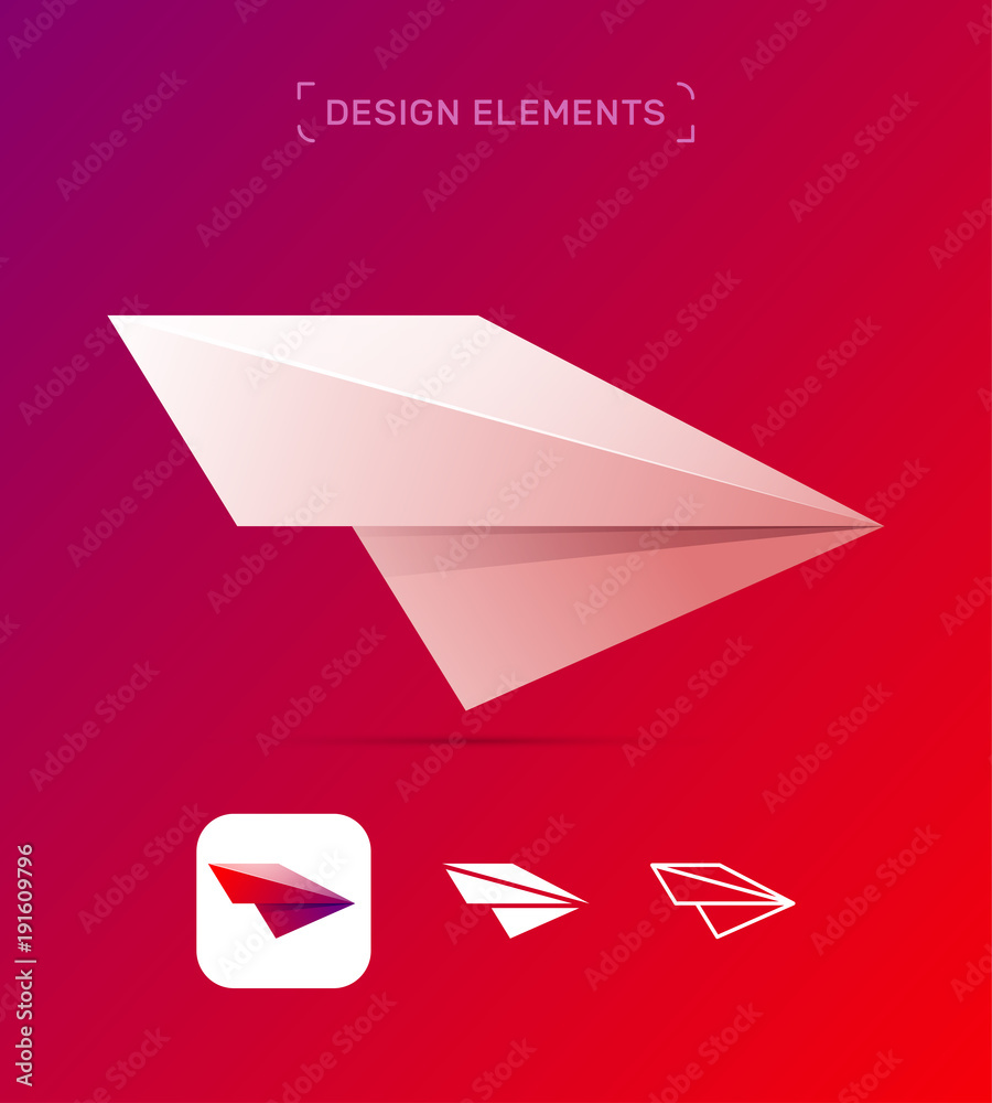 Vector abstract arrow wing arrow logo template. Material design, flat ...