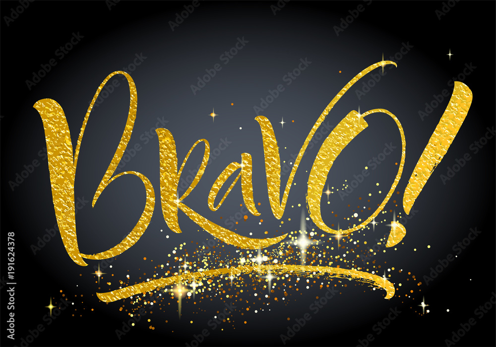 Bravo. Hand lettered invitation design. Handwritten modern calligraphy ...