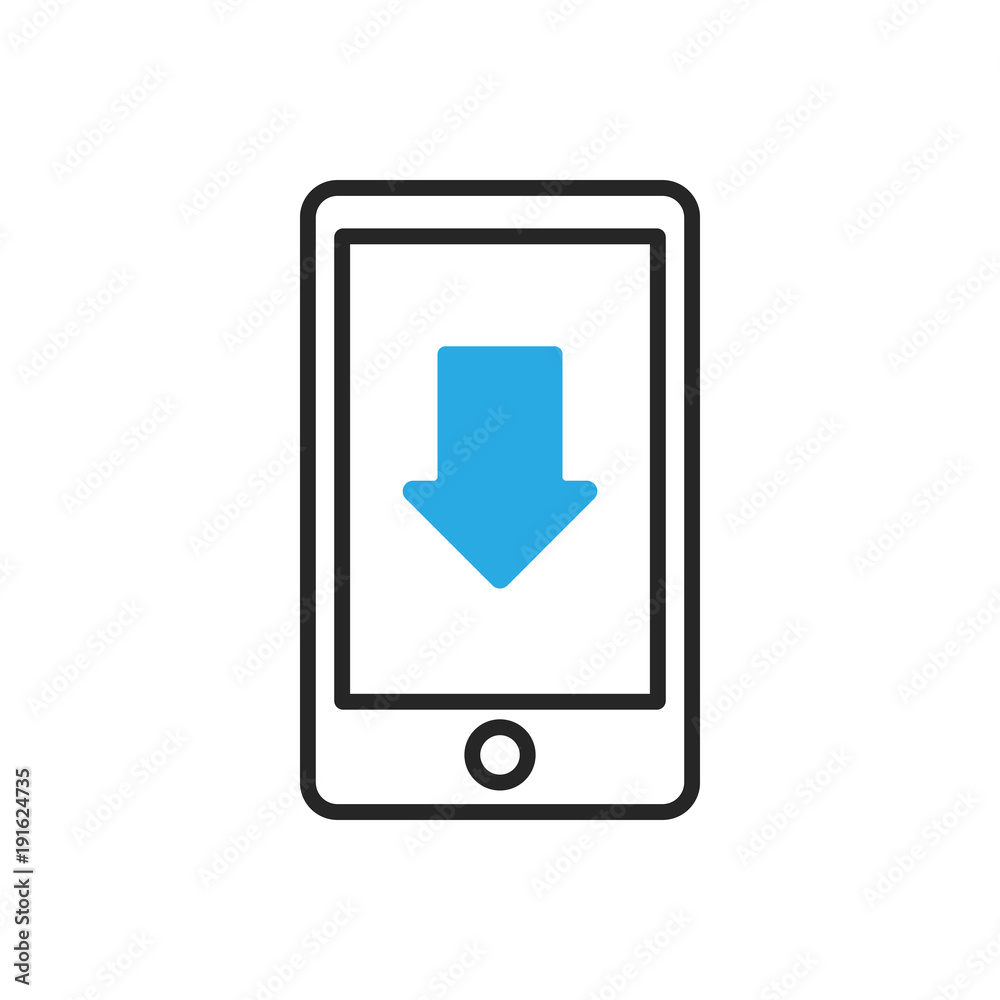Smartphone icon. Mobile scroll down Stock Vector | Adobe Stock