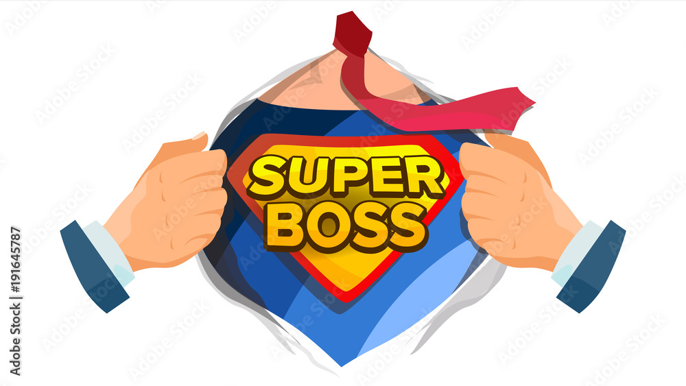Super Boss Sign Vector. Successful Business Man. Super Leader ...