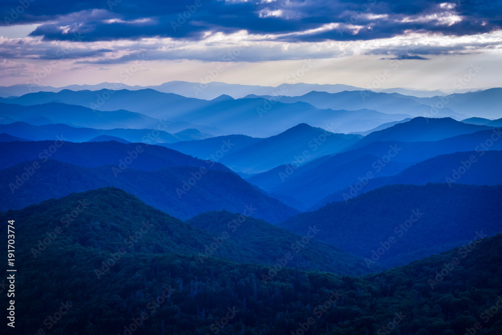 blue ridge mountains with blue sky Stock Photo | Adobe Stock