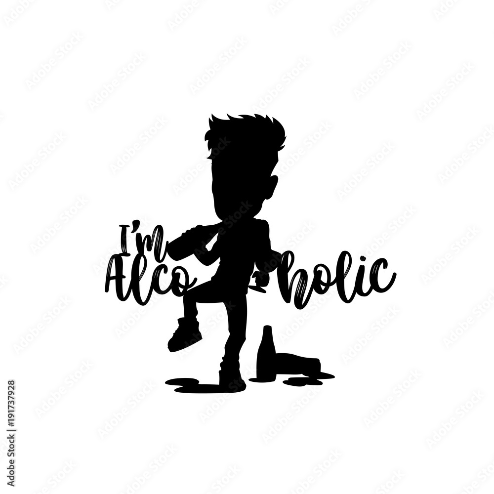 Drinking alcoholic logo vector illustration. Stock Vector | Adobe Stock
