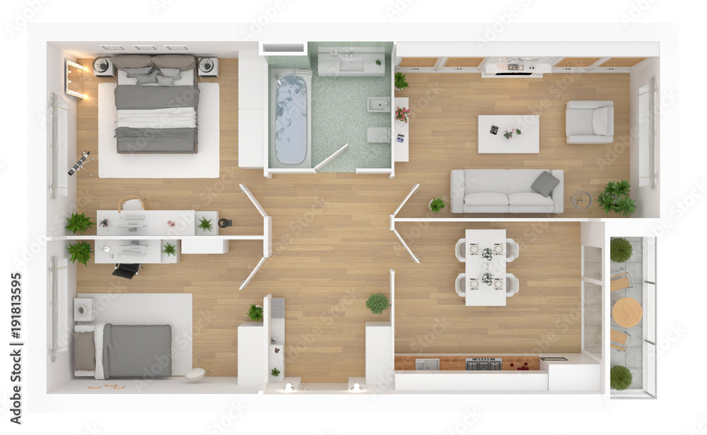 Floor plan top view. Apartment interior isolated on white background ...