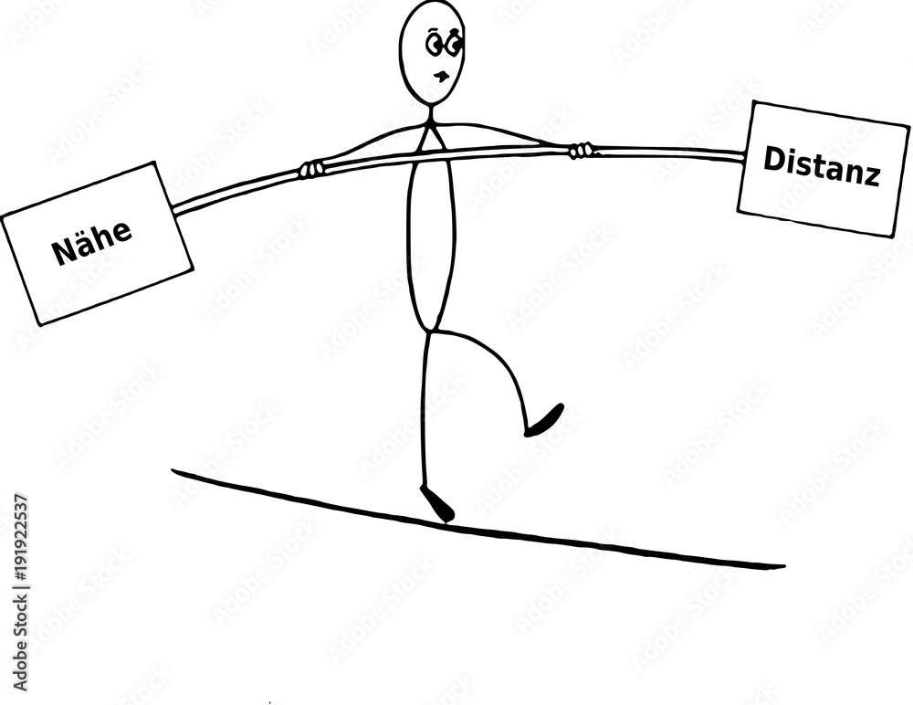 Stock-Vektorgrafik „Balance zwischen Nähe und Distanz “ | Adobe Stock