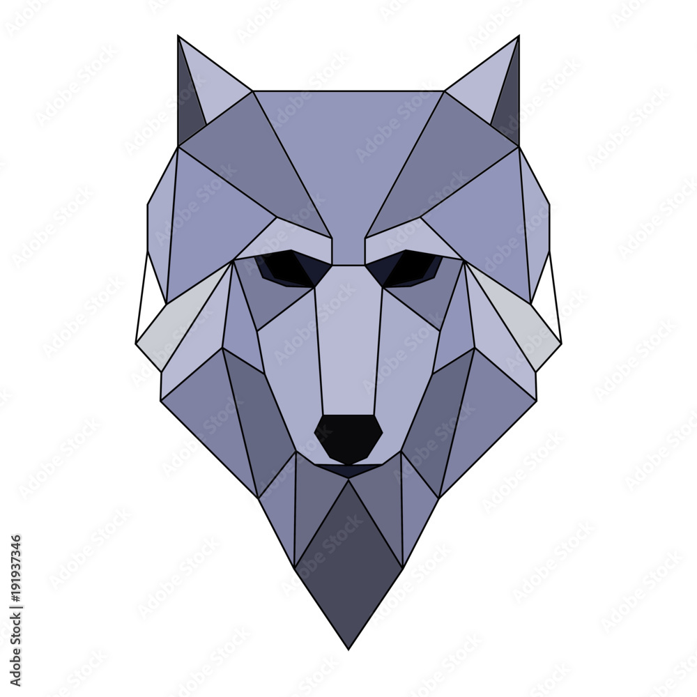 Triangle wolf vector illustration. animal art Stock Vector | Adobe Stock